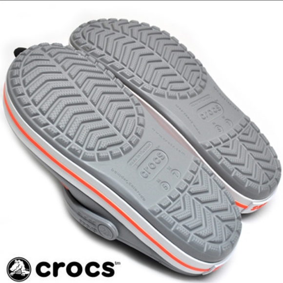 CROCS | Shoes | Nwt Crocs Crocband Gray Orange Clog Slipons | Poshmark